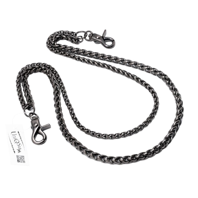 Thunderbolt Skull Cut Leash Wallet chain Silver - UNIQSUM