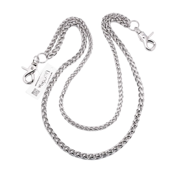 Thunderbolt Skull Cut Leash Wallet chain Silver - UNIQSUM