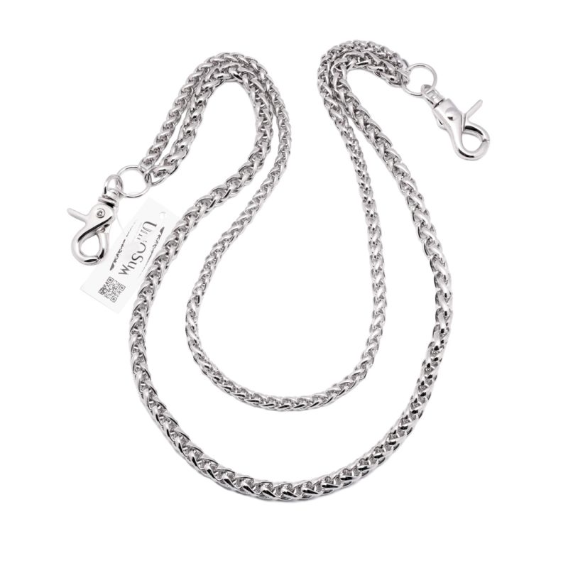 Thunderbolt Skull Cut Leash Wallet chain Silver - UNIQSUM