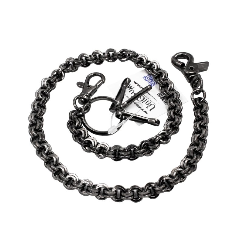 Thunderbolt Skull Cut Leash Wallet chain Silver - UNIQSUM
